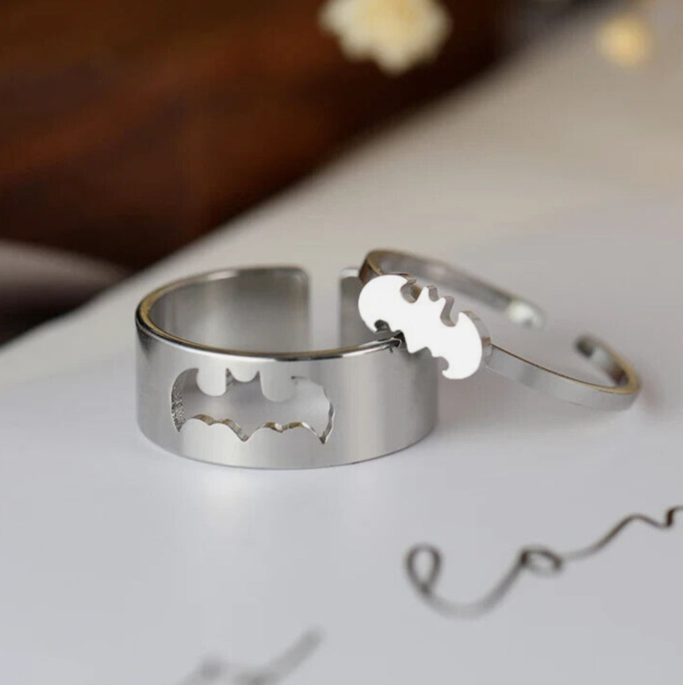 Batman Gothic Couple Rings – Rudrakshi Craft